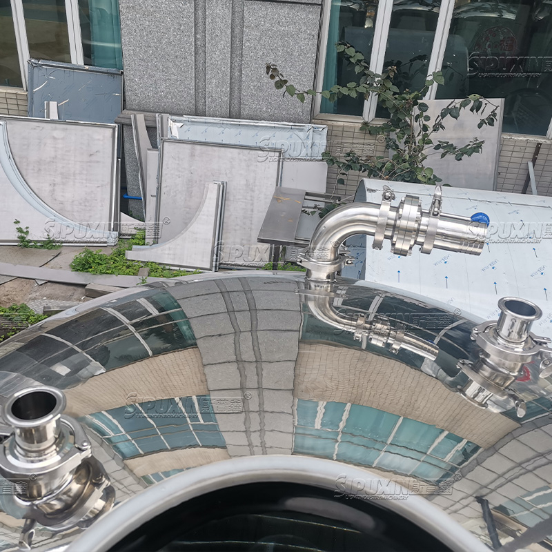 SPX 1000L&2000L Stainless Steel Storage Tank With CIP Spray Ball Lube ...