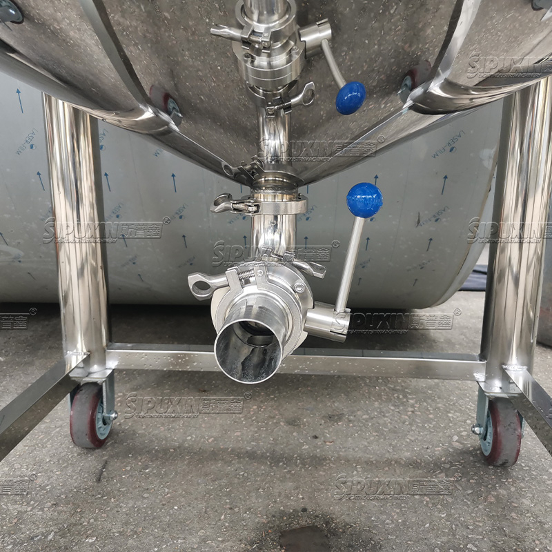 SPX 1000L&2000L Stainless Steel Storage Tank With CIP Spray Ball Lube ...