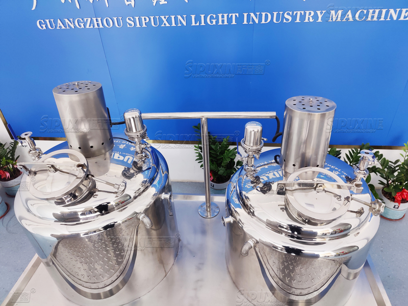 Duplex Hydraulic Electric Heating Vacuum Emulsifier Machine With PLC ...